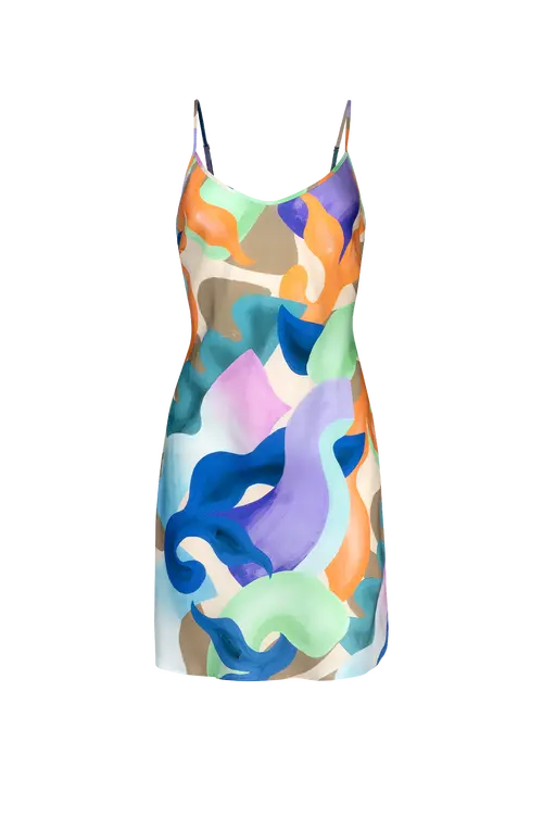 UNTITLED IN MOTION Vision Bias-cut Printed Slip Mini Dress
