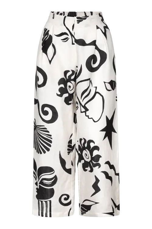 UNTITLED IN MOTION Yarma Printed Wide-leg Pants - Thalassa
