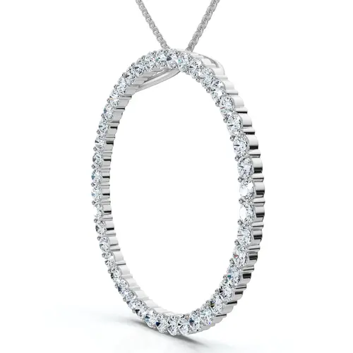 BLISS DIAMOND 1ct Tw Lab Grown Diamond Circle Pendant Necklace