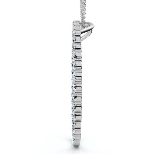BLISS DIAMOND 1ct Tw Lab Grown Diamond Circle Pendant Necklace