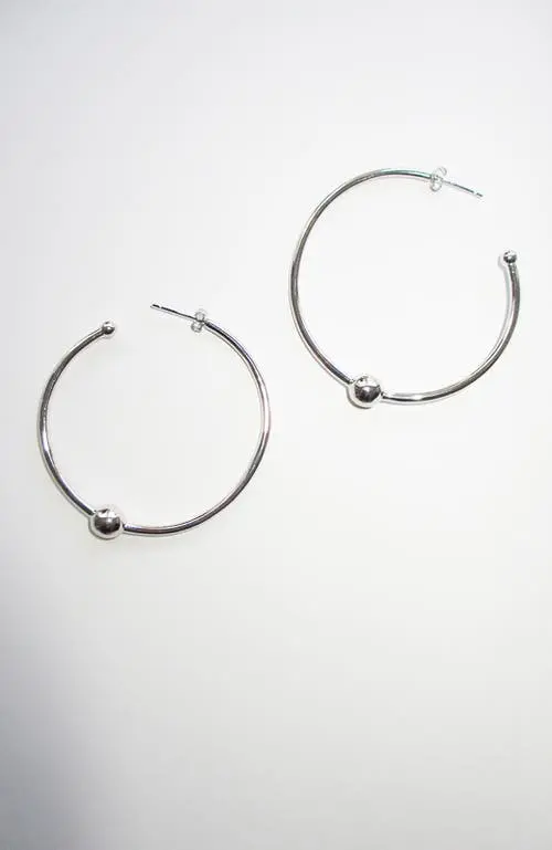 RIMOR JEWELRY Xxl Pierced Hoop Earrings - Silver
