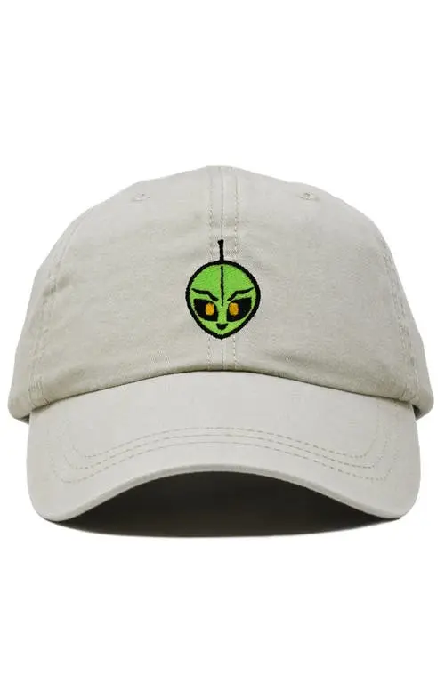DALIX Duder Alien Baseball Cap - Washed Stone White