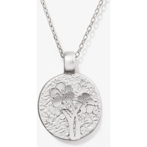 LITTLE SKY STONE Silver Birth Flower Necklace - Violet February
