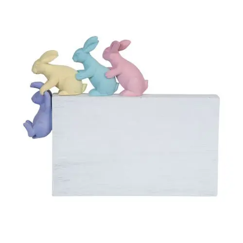 GALLERIE II Happy Easter" Easter Bunnies Figurine 6" X 7.5