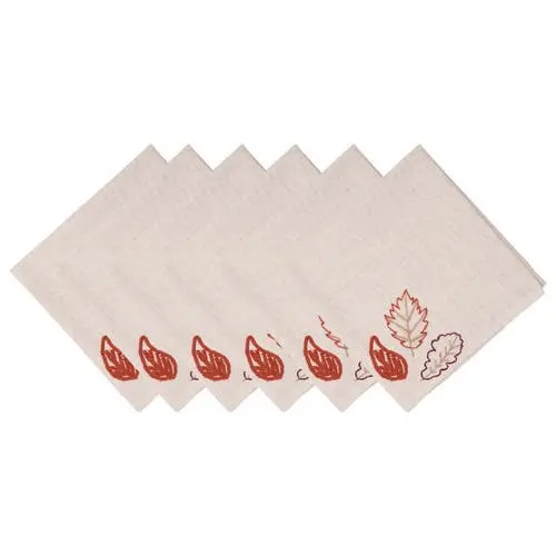 C&F HOME Autumn Botanical Napkin Set Of 6 - Red