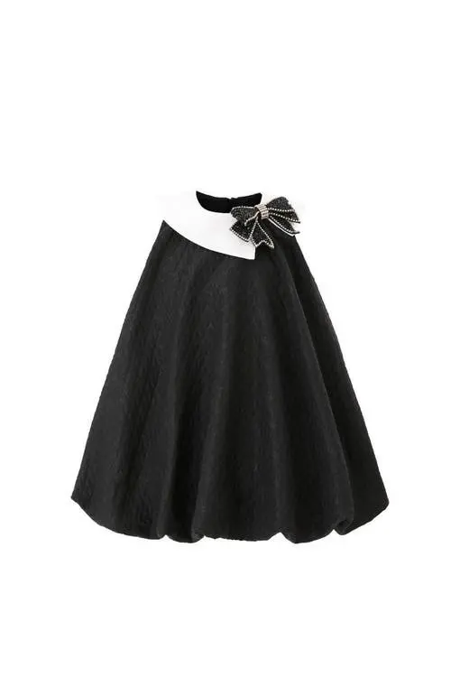 TULLEEN Monochrome Charm Bow Dress - Black