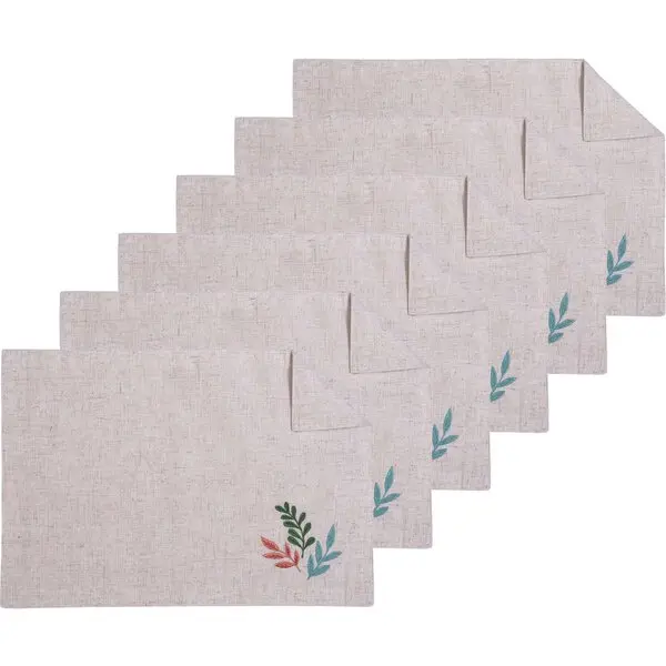 C&F HOME Springtime Blooms Set Of 6 Placemats 14" X 20 - Blue