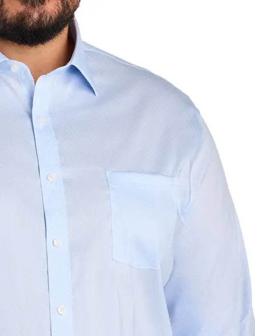 Michael Kors Big & Tall Tonal Print Dress Shirt - Light Blue