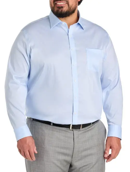 Michael Kors Big & Tall Tonal Print Dress Shirt - Light Blue