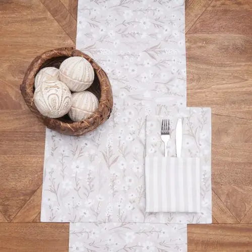 C&F HOME Natural Botanical Graphic Print Set Of 6 Cloth Napkins