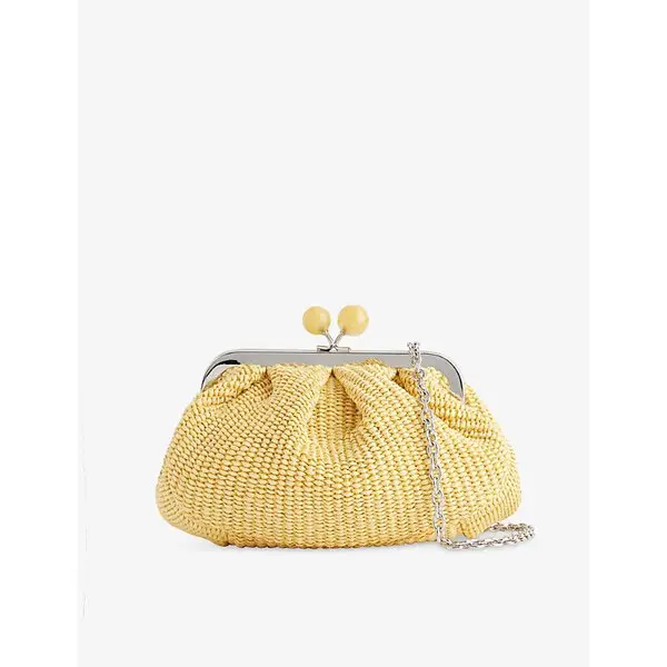Max Mara Small Woven Clutch Bag - Yellow