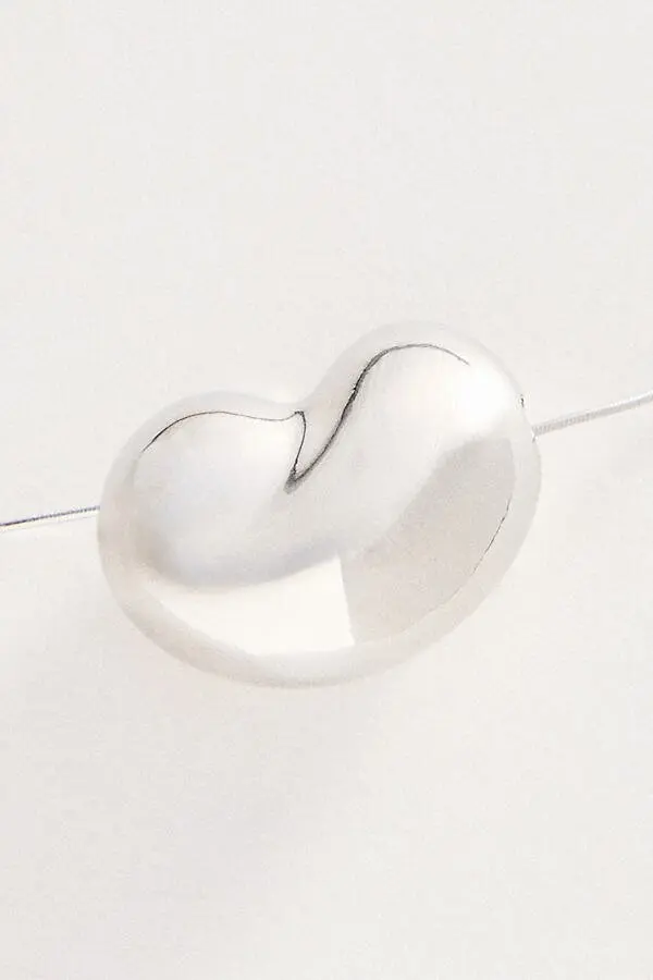 Anthropologie Metal Bean Pendant Necklace
