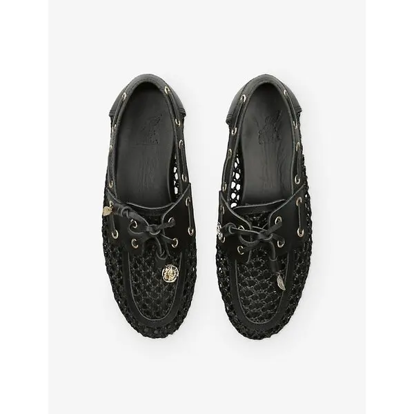 ANCIENT GREEK SANDALS Pliaria Raffia And Leather Boat Shoes