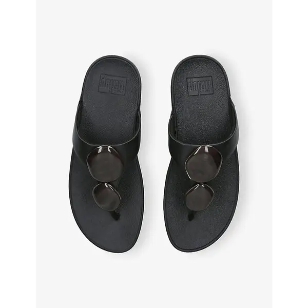 Fitflop Lulu Marble Leather Sandals - Black