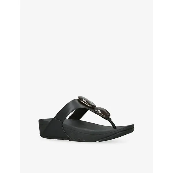 Fitflop Lulu Marble Leather Sandals - Black
