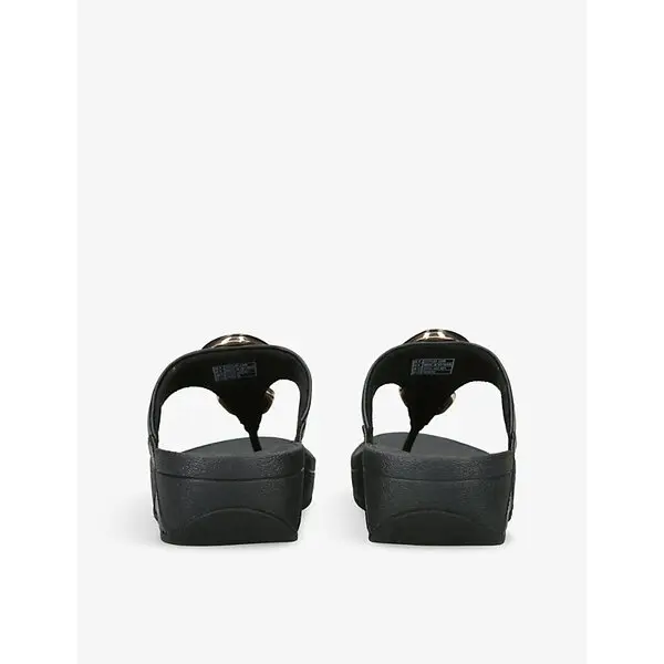 Fitflop Lulu Marble Leather Sandals - Black