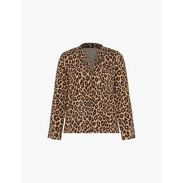 SAVAGE X FENTY Leopard-print Modal Pyjama Shirt - Tof Tan On The Prowl Prt
