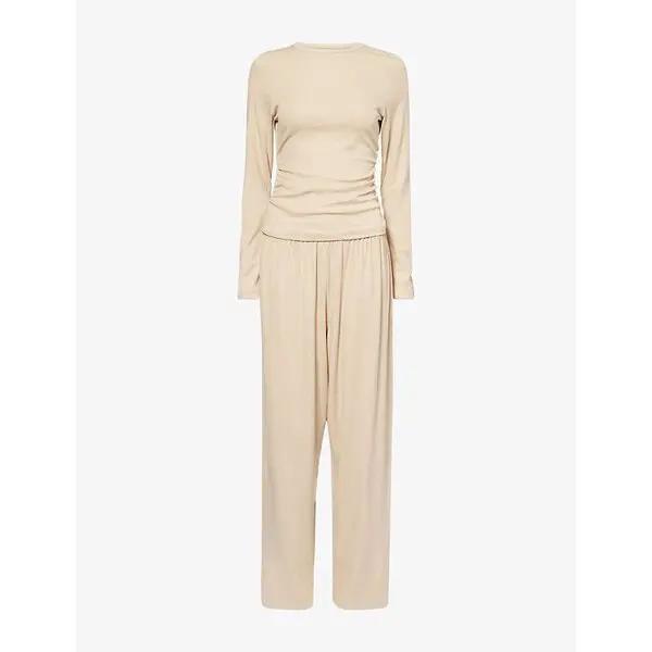 TREATS Soft Seasons Knit Top And Trousers Set - Beige