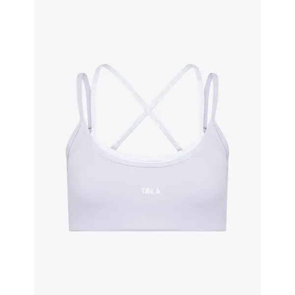 TALA Double-layer Embroidered-logo Sports Bra - Lilac