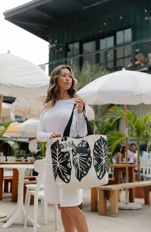 ALOHA COLLECTION Day Tripper Kalo Tote - Black/sandstone