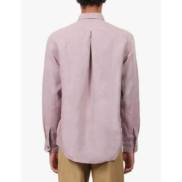 Paul Smith Embroidered-motif Long-sleeve Linen Shirt