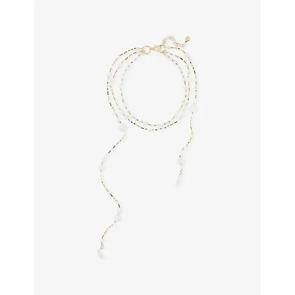 Max Mara Multi-strand Metal And Glass Necklace - Optical White