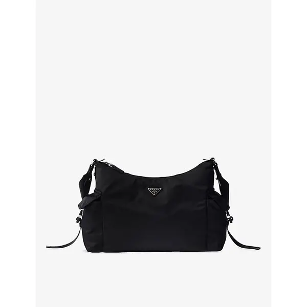 Prada Re-nylon Woven Shoulder Bag - Black