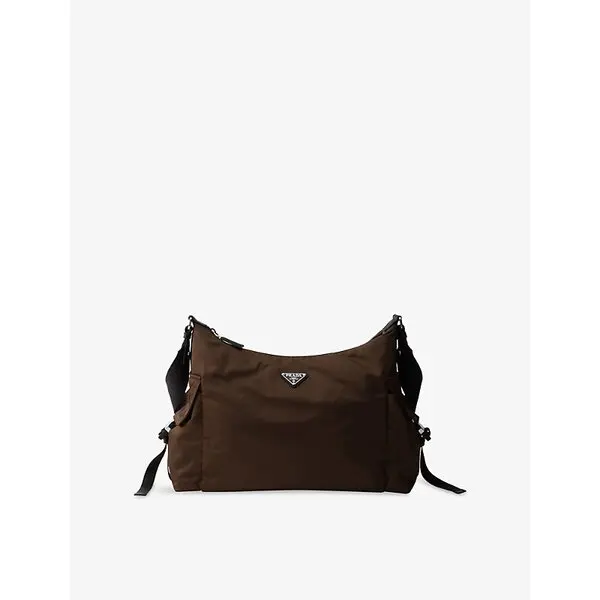 Prada Re-nylon Woven Shoulder Bag - Brown