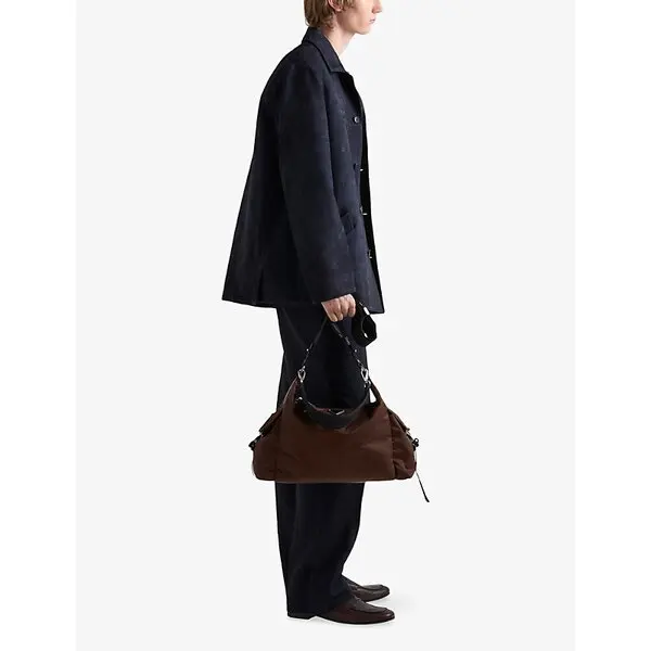 Prada Re-nylon Woven Shoulder Bag - Brown