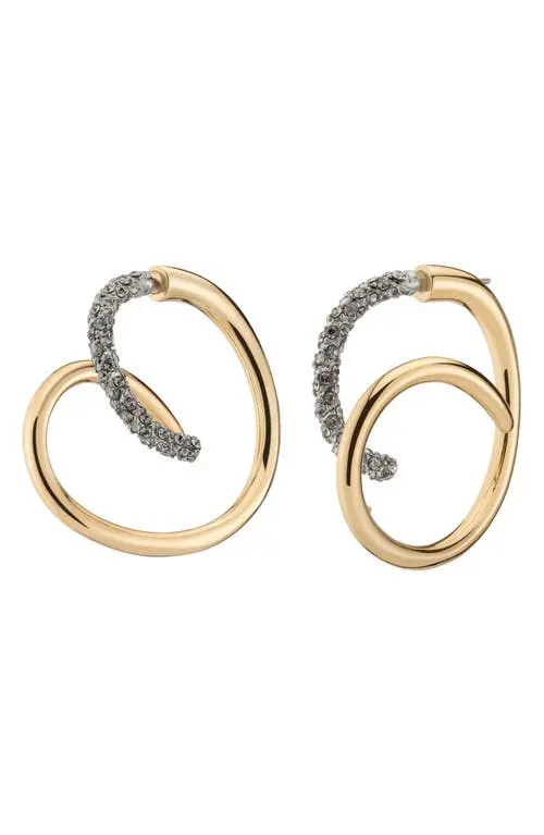 Demarson Bowery Pavé Swirl Earrings - Gold/silver/crystal