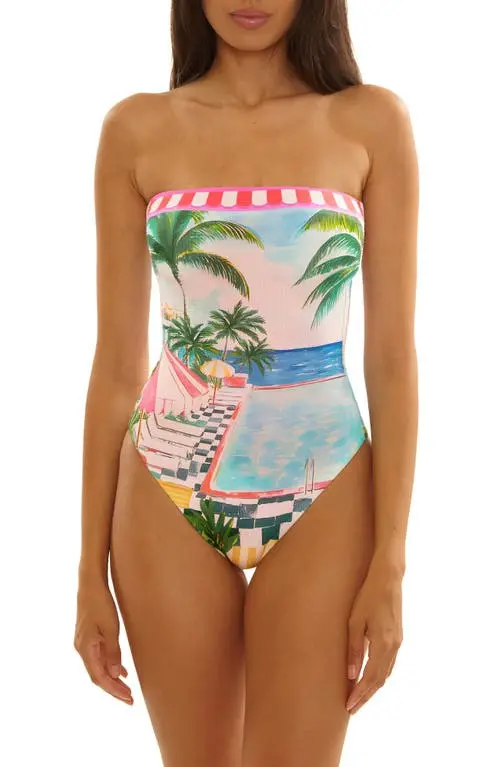 BECCA By Rebecca Virtue Miami Beach One-piece Swimsuit - Pink Blue Multi