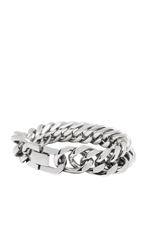 NIALAYA JEWELRY Chunky Cuban Chain Bracelet - Silver