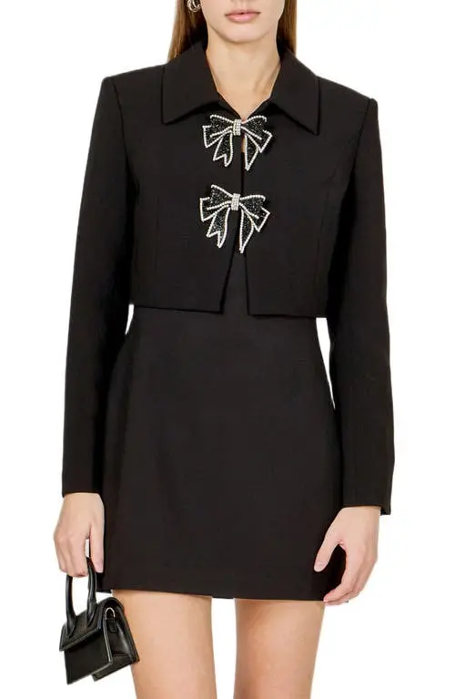 Endless Rose Rhinestone Bow Cropped Jacket
