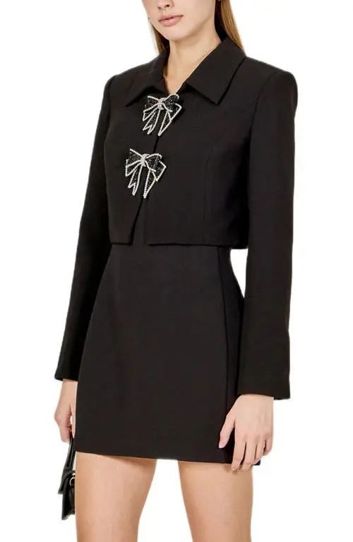 Endless Rose Rhinestone Bow Cropped Jacket