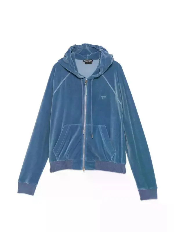 TOM FORD Hooded Zip Jacket - Blue