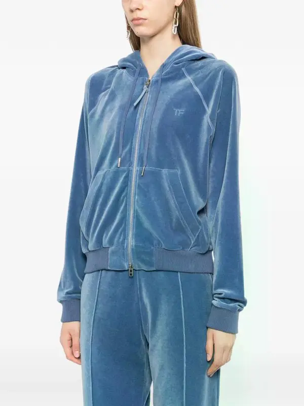 TOM FORD Hooded Zip Jacket - Blue