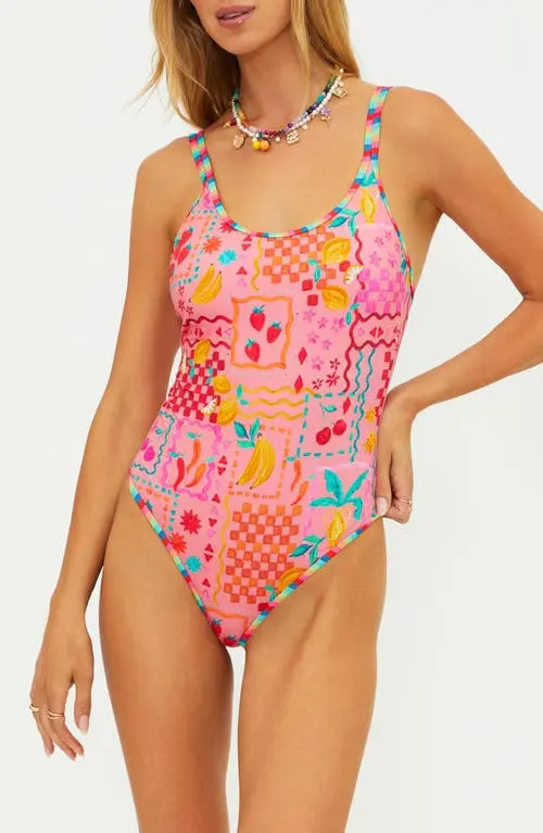 Beach Riot Naomi Printed One-piece Swimsuit - Passion Fruit