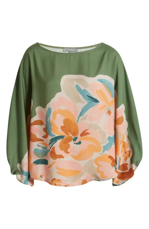Wit & Wisdom Placement Print Peasant Top