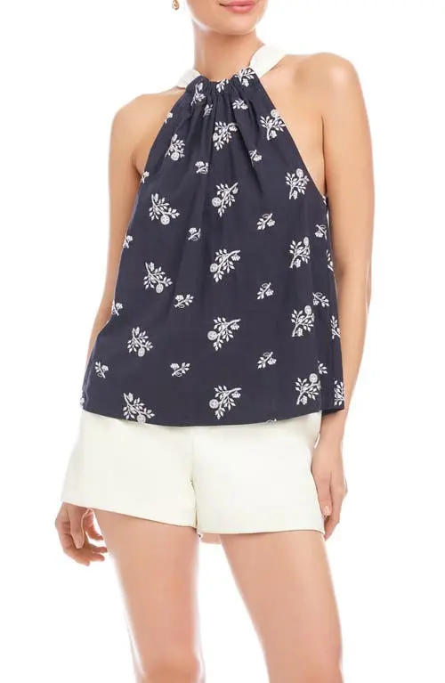 Fifteen Twenty Sicilie Floral Embroidered Halter Top