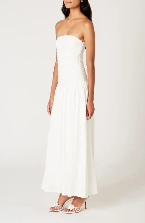 NIA Santal Strapless Maxi Dress - White