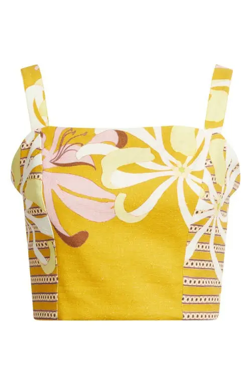 CIEBON Loren Crop Linen-blend Top