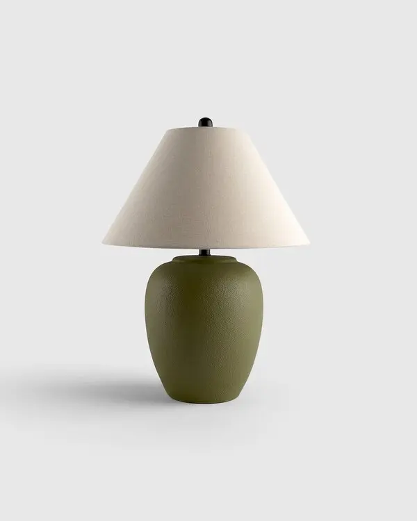 Quince Heritage Ceramic Table Lamp - Olive