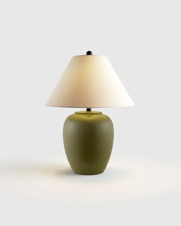 Quince Heritage Ceramic Table Lamp - Olive