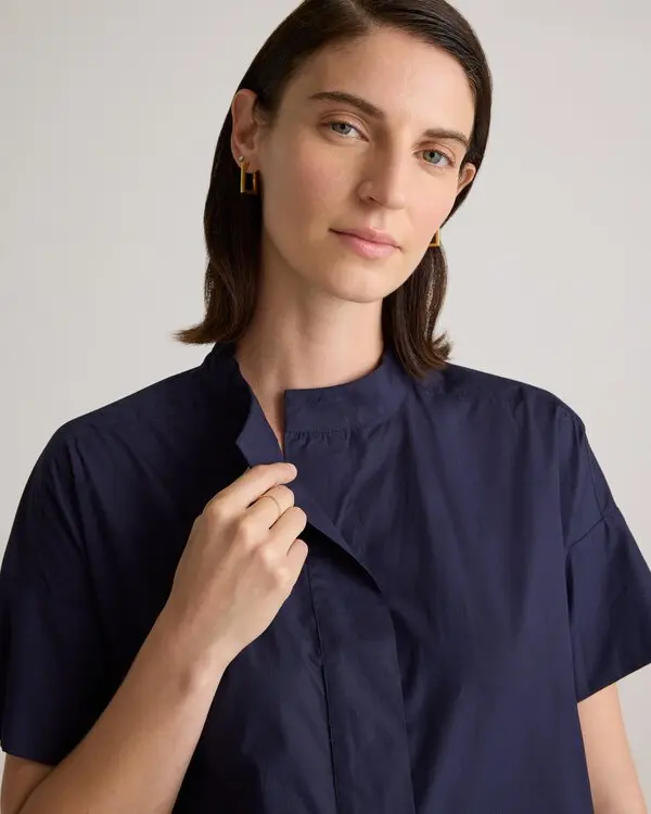 Quince Organic Cotton Short Sleeve Shirt Dress