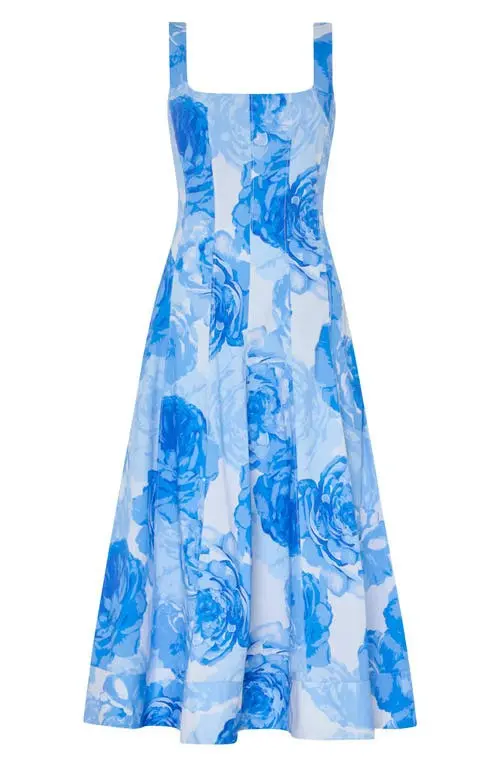 MILLY Nia Print Sleeveless Midi Dress