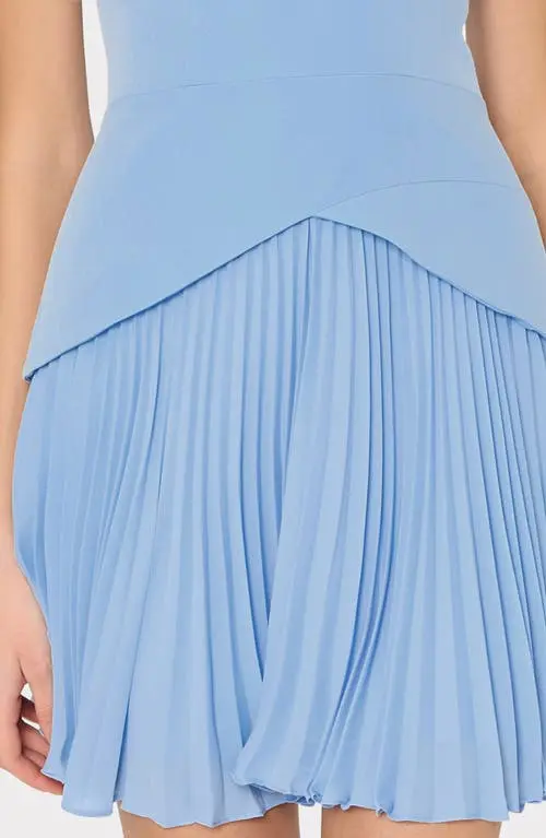 MILLY Haddy Pleated Mini Dress - Blue