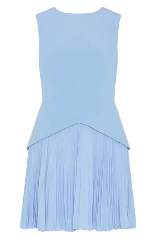 MILLY Haddy Pleated Mini Dress - Blue