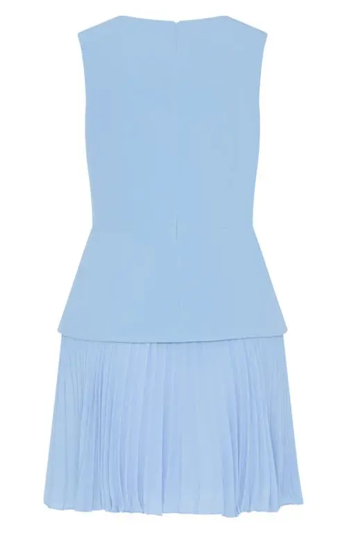 MILLY Haddy Pleated Mini Dress - Blue