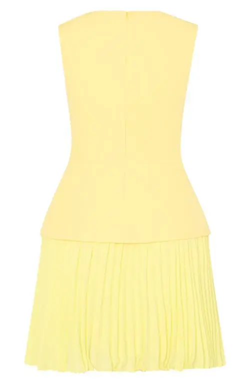 MILLY Haddy Pleated Mini Dress - Yellow