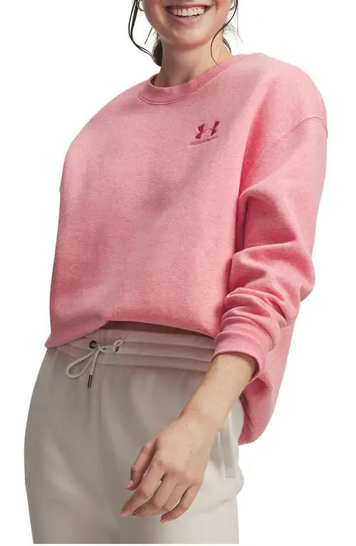 Under Armour Icon Fleece Crewneck Sweatshirt - Bittersweet Pink Light Heather